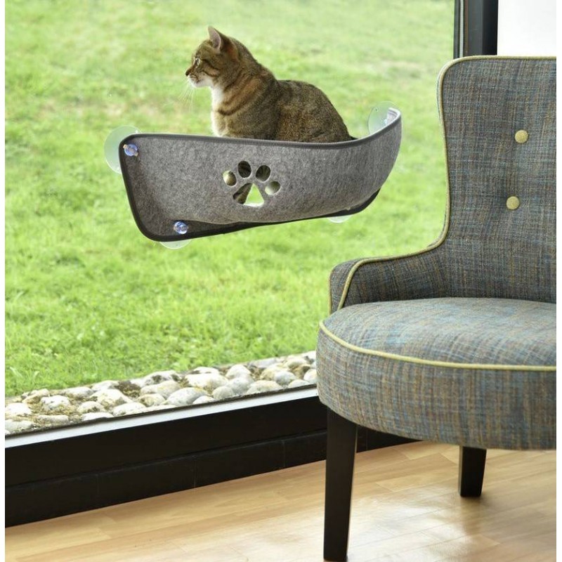 Hamac de fenêtre pour chat Benji 62x24,5x22,5CM - FLAMINGO