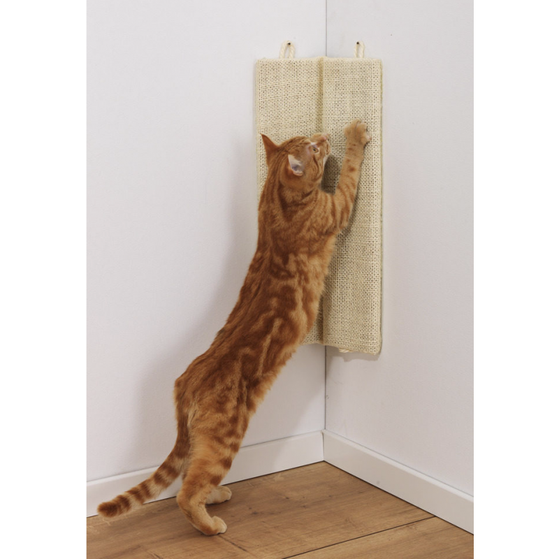 Planche à griffer d'angle murale en sisal pour chat - griffoir chat